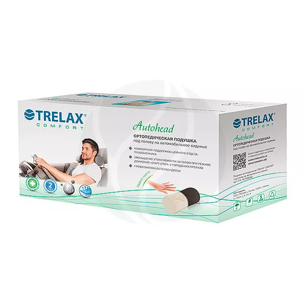 Trelax Autohead П16 подушка ортопедическая автомобильная, чёрная ...